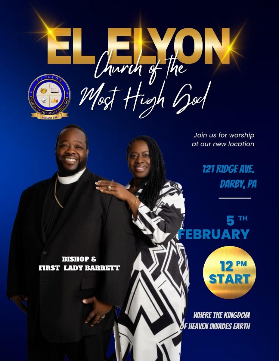 Relocation to 121 Ridge Avenue, Darby, PA 19023 – EL ELYON